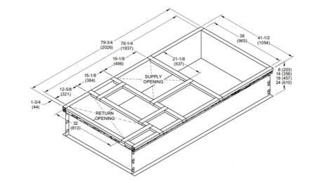 Lennox 11f51 Lennox C1curb71a-1, Hybrid Roof Curb, Downflow Double Duct ...
