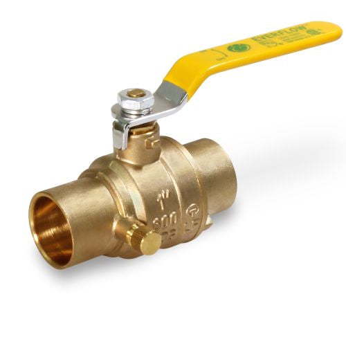 Everflow 405c001-nl 1" Swt Full Port Brass Ball Valve With Drain Lead ...