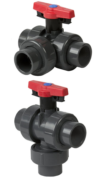Spears 5035t1-005c 1/2 Cpvc True Union 2000 Horizontal 3 Way Ball Valve ...