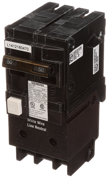 Siemens Electrical Qf250a Brkr Qpf Gfci 5ma 2p 240v 50a 10ka | Midwest ...